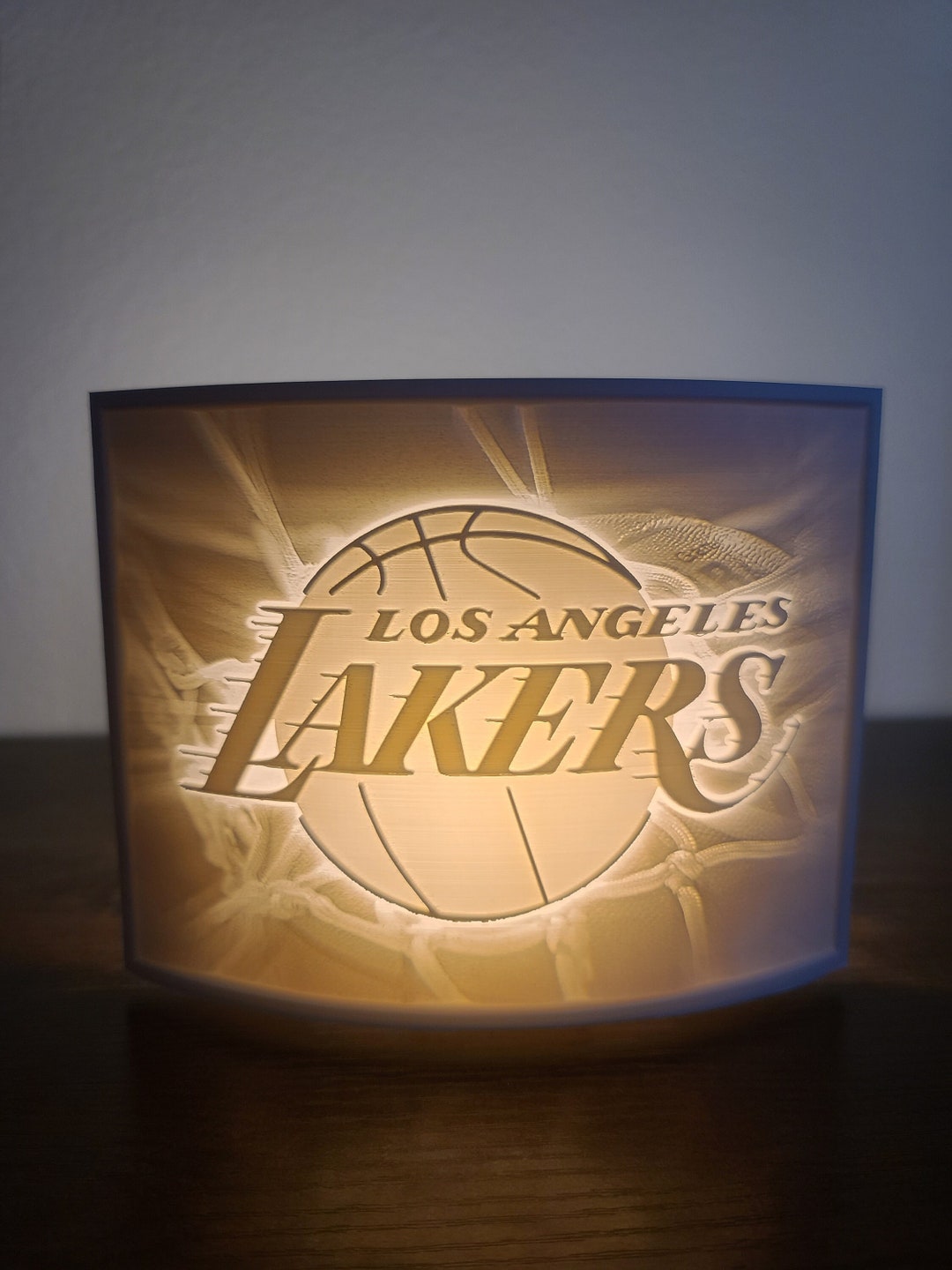 NBA LA Lakers Custom Light Art Piece for Bookshelf or Desk Mancave RGB ...
