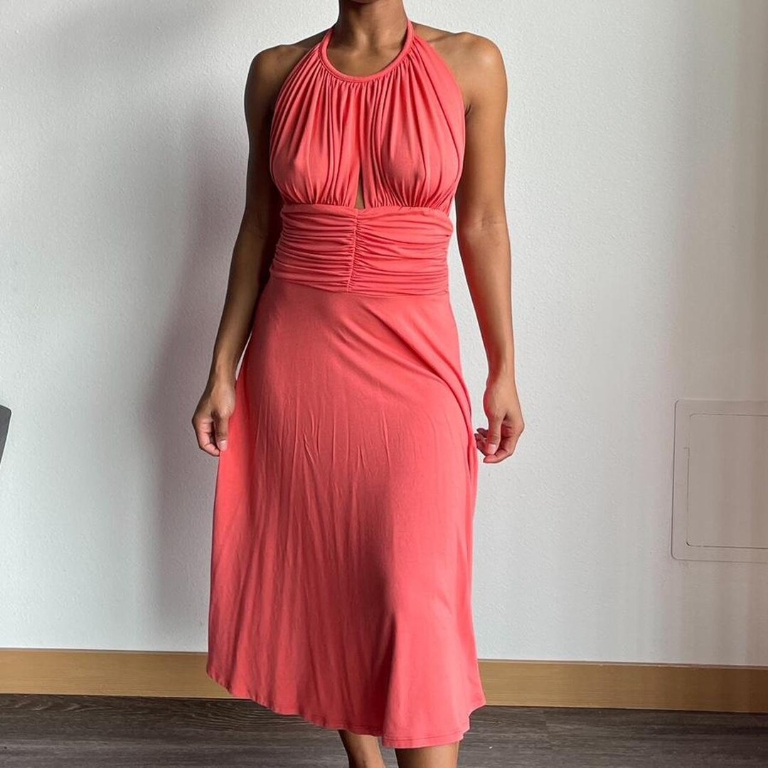 Y2K A to Z Peach Backless Maxi Dress Size Small - Etsy