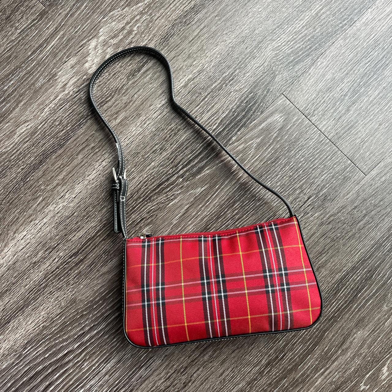 Villager Red Plaid Shoulder Bag | Y2K Preppy Purse With Zipper | 2000s ...