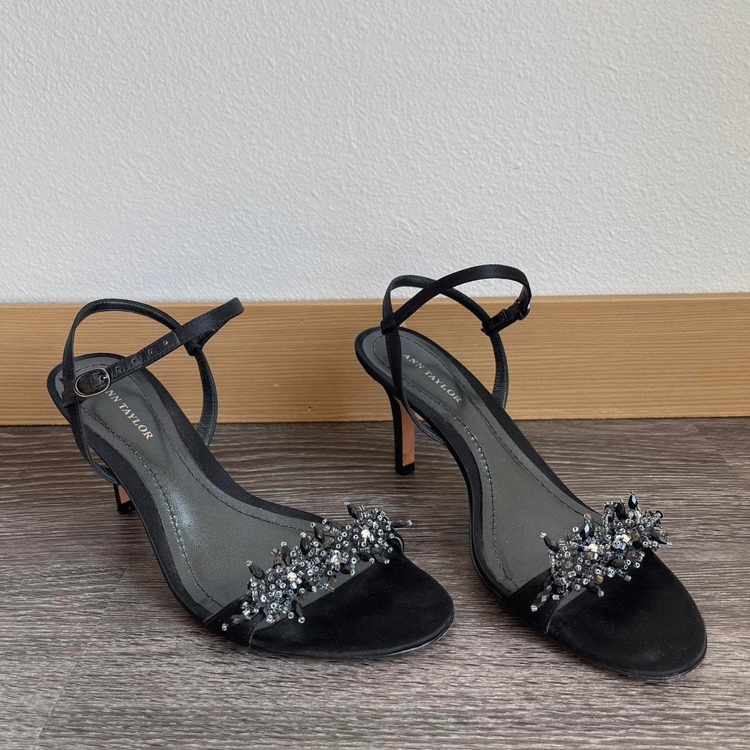 Y2K Black Open-toe Ann Taylor Kitten Heels Size 6.5 - Etsy