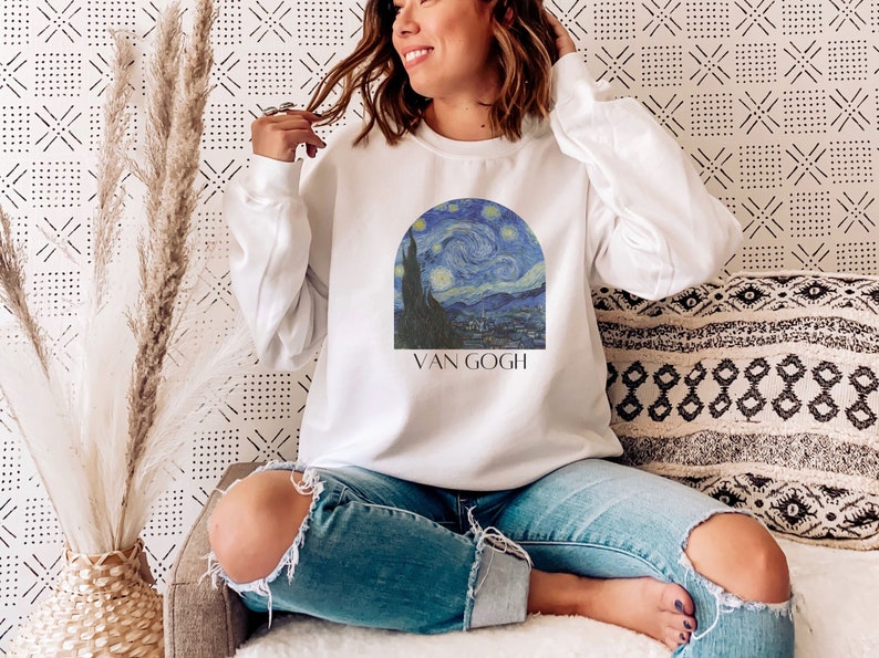 Van Gogh Sweater, Van Gogh Starry Night Sweatshirt, Gift for Artist ...