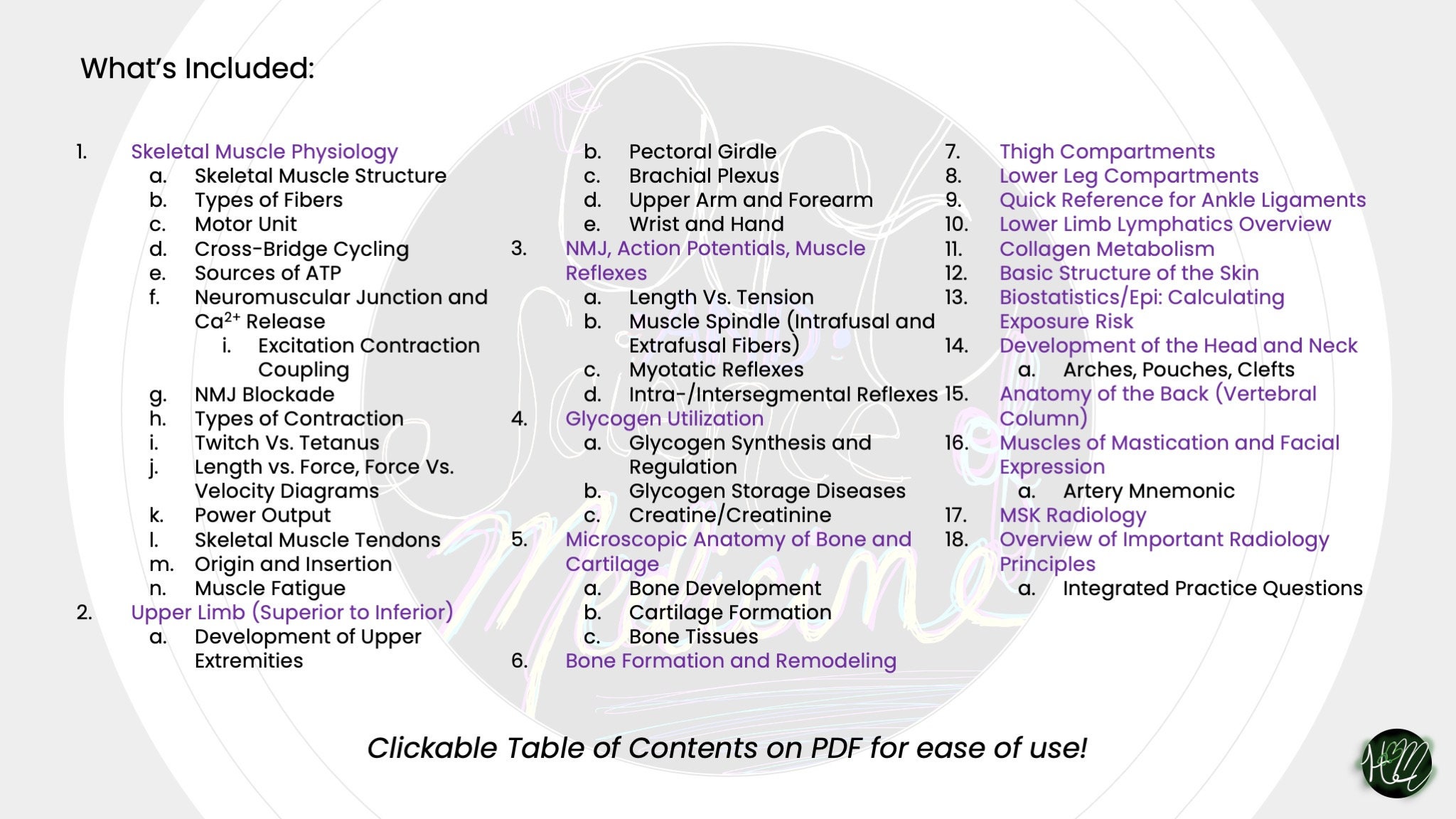 Musculoskeletal System Basics Note Pack Med School Helper - Etsy