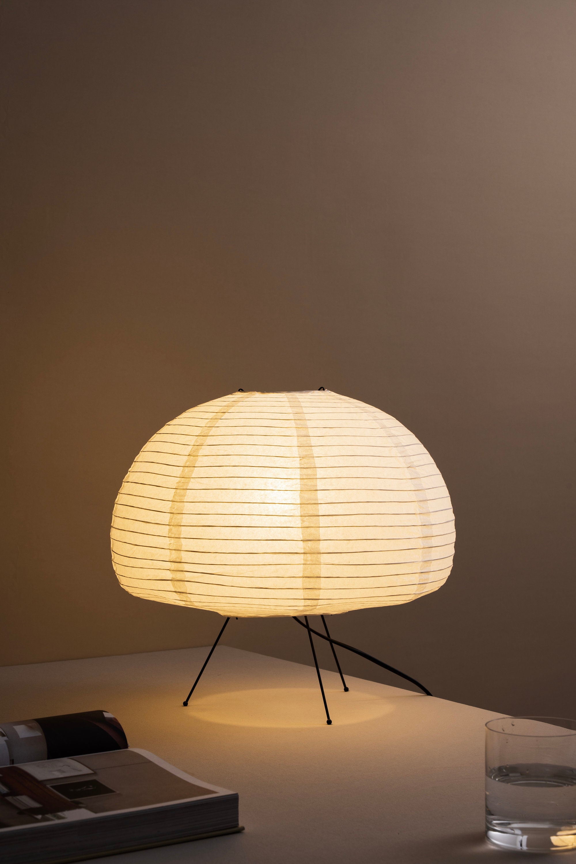 Rice Paper Table Lamp, Japanese Style Tripod Desk Lamp, Bedside Lamp ...