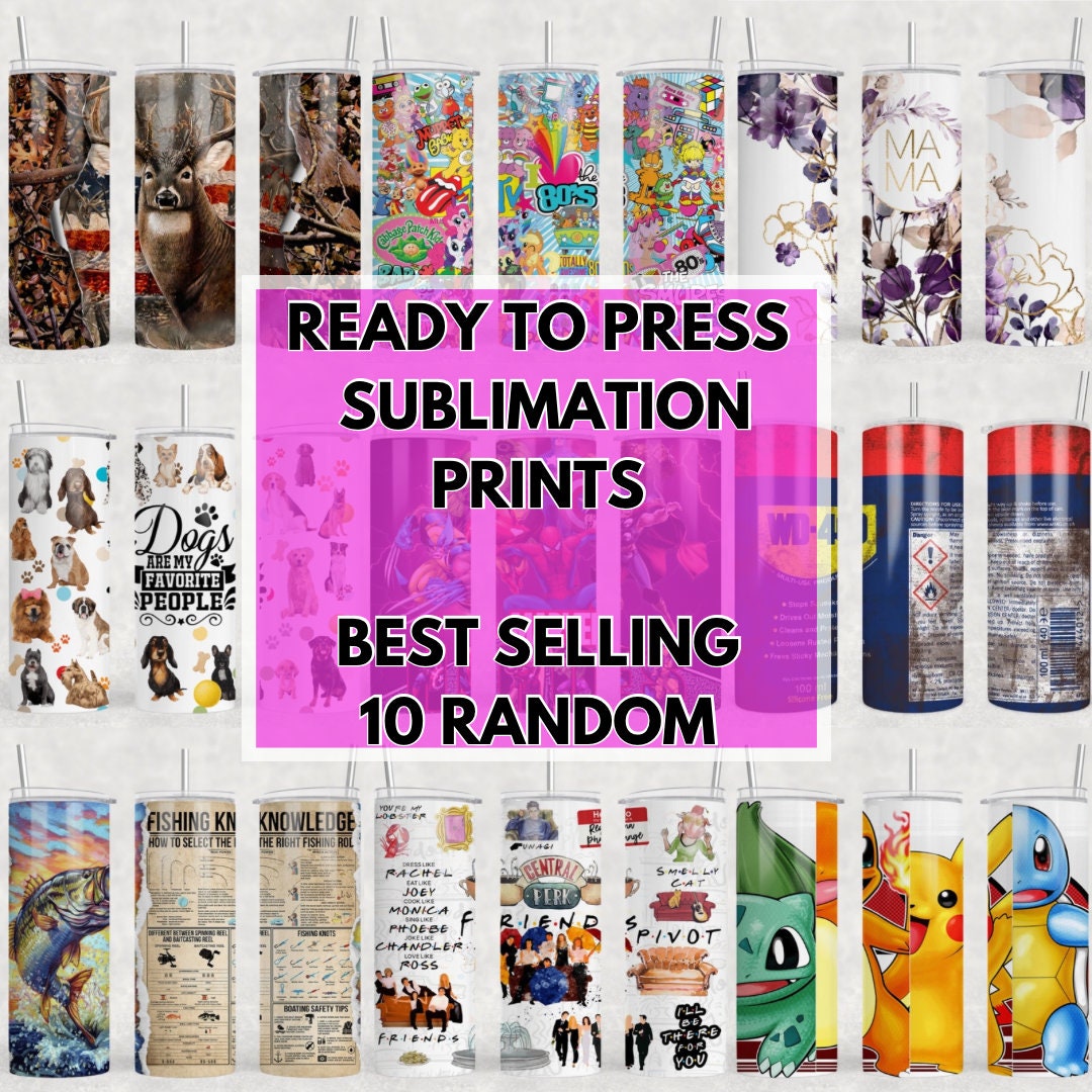 10, Sublimation Prints, 20oz Straight, 9.3x8.2 Inch, Print-bundle ...