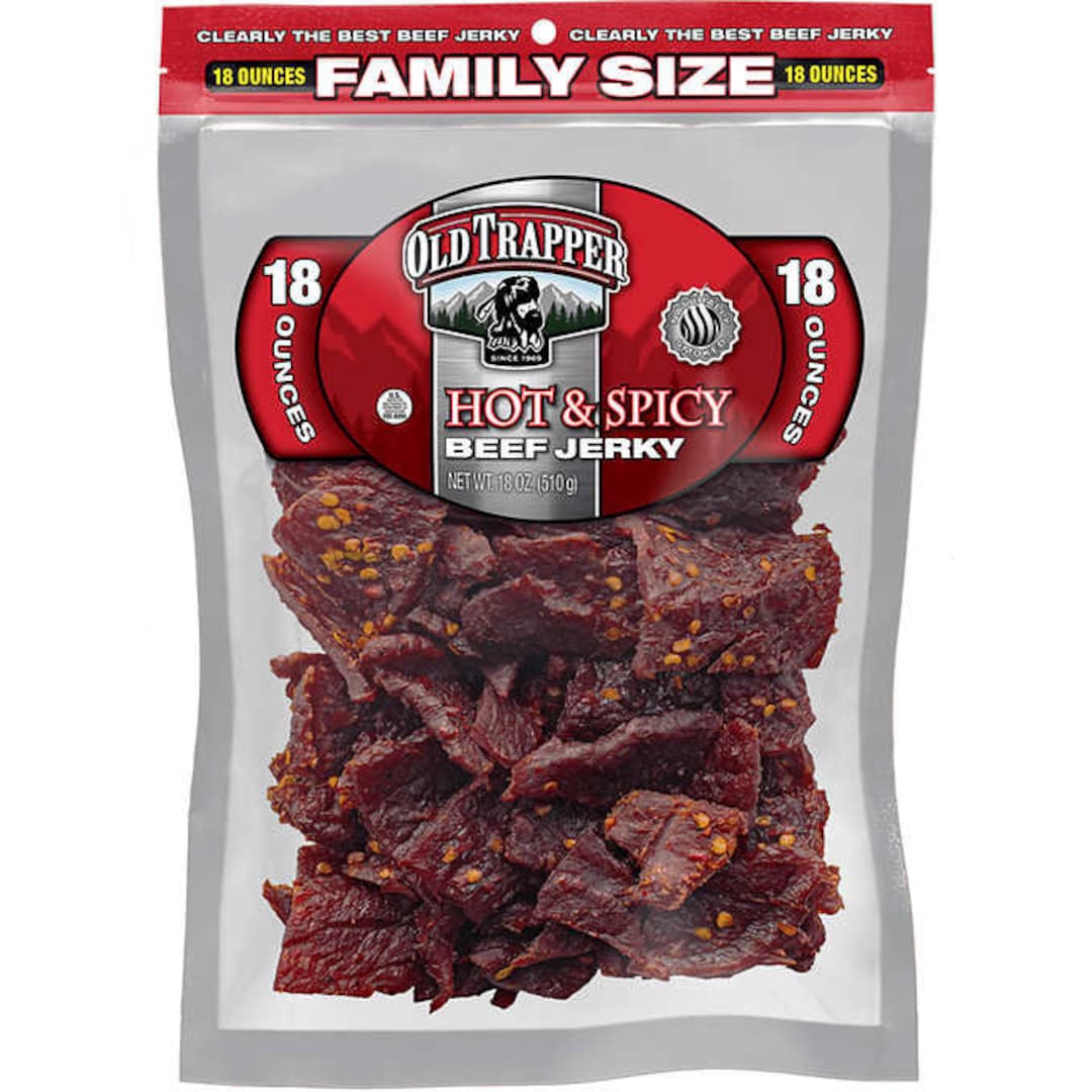 Old Trapper Beef Jerky Hot & Spicy Family Size 18 Oz - Etsy