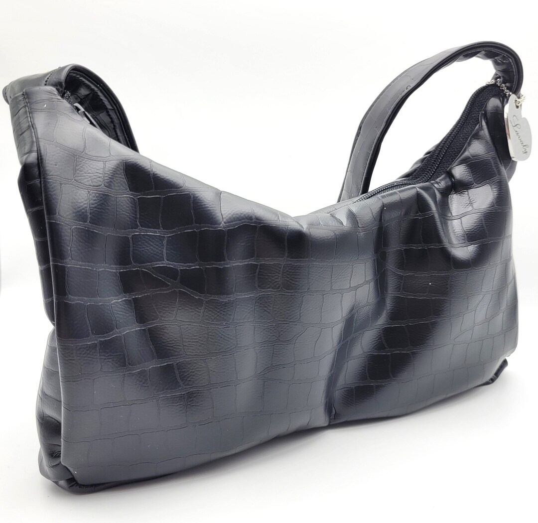 Black Faux Crocodile Shoulder Bag/pocketbook - Etsy