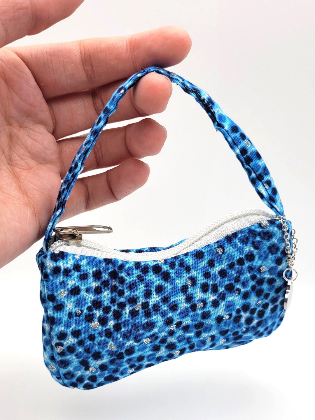 Mini Blue Speckled Purse/ Coin Purse - Etsy