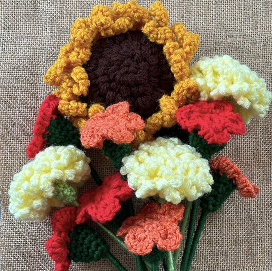 Crochet Fall Flower Pattern L Autumn Flowers L Dia De Los Muertos ...