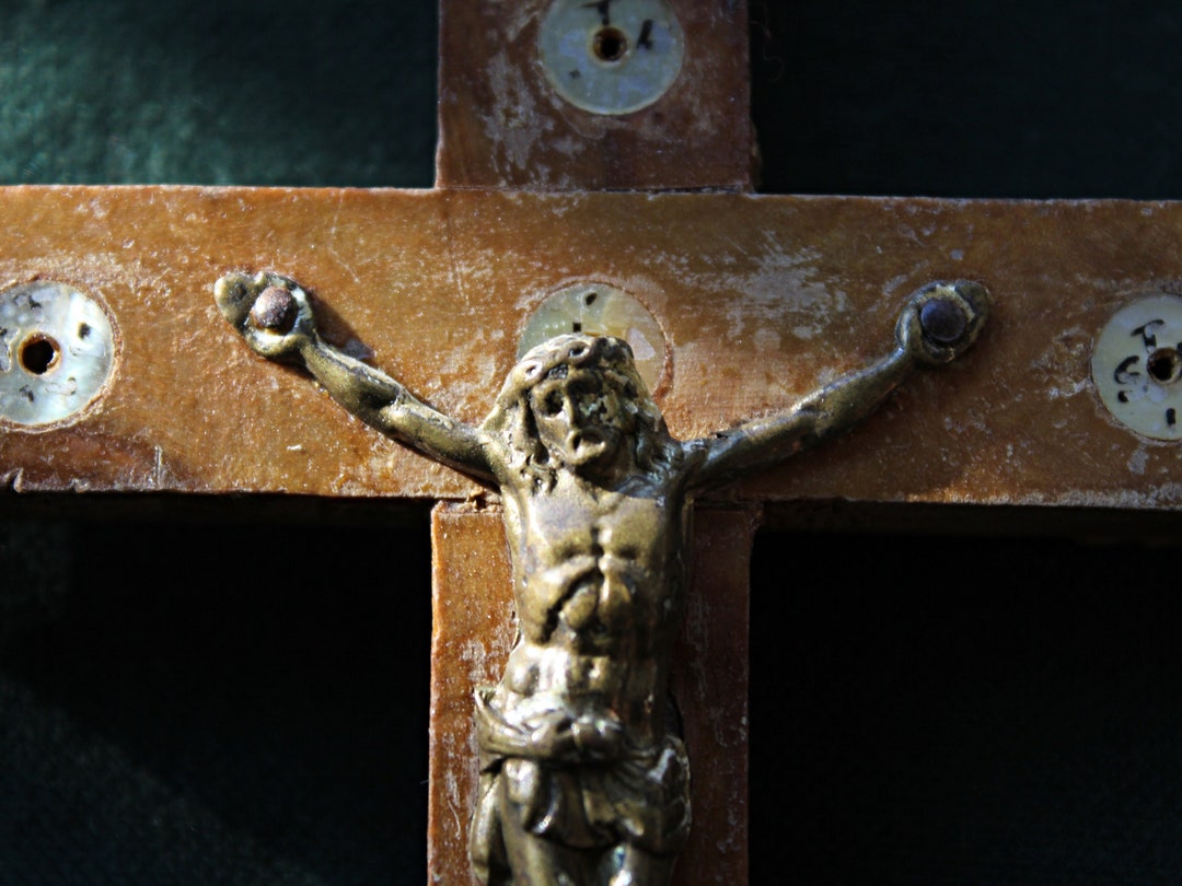 1930s Wooden Cross, Old Wood Christ, Wood Jesus, Wood Carving, Wooden ...