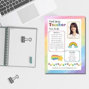 Rainbow Meet the Teacher EDITABLE Template, Rainbow Classroom, Back to ...
