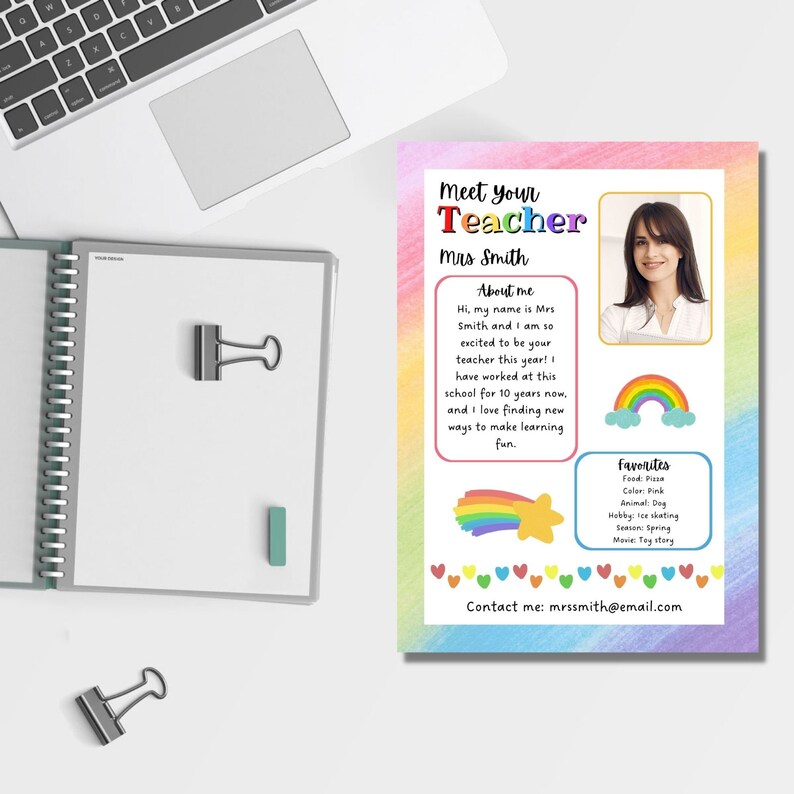 Rainbow Meet the Teacher EDITABLE Template, Rainbow Classroom, Back to ...