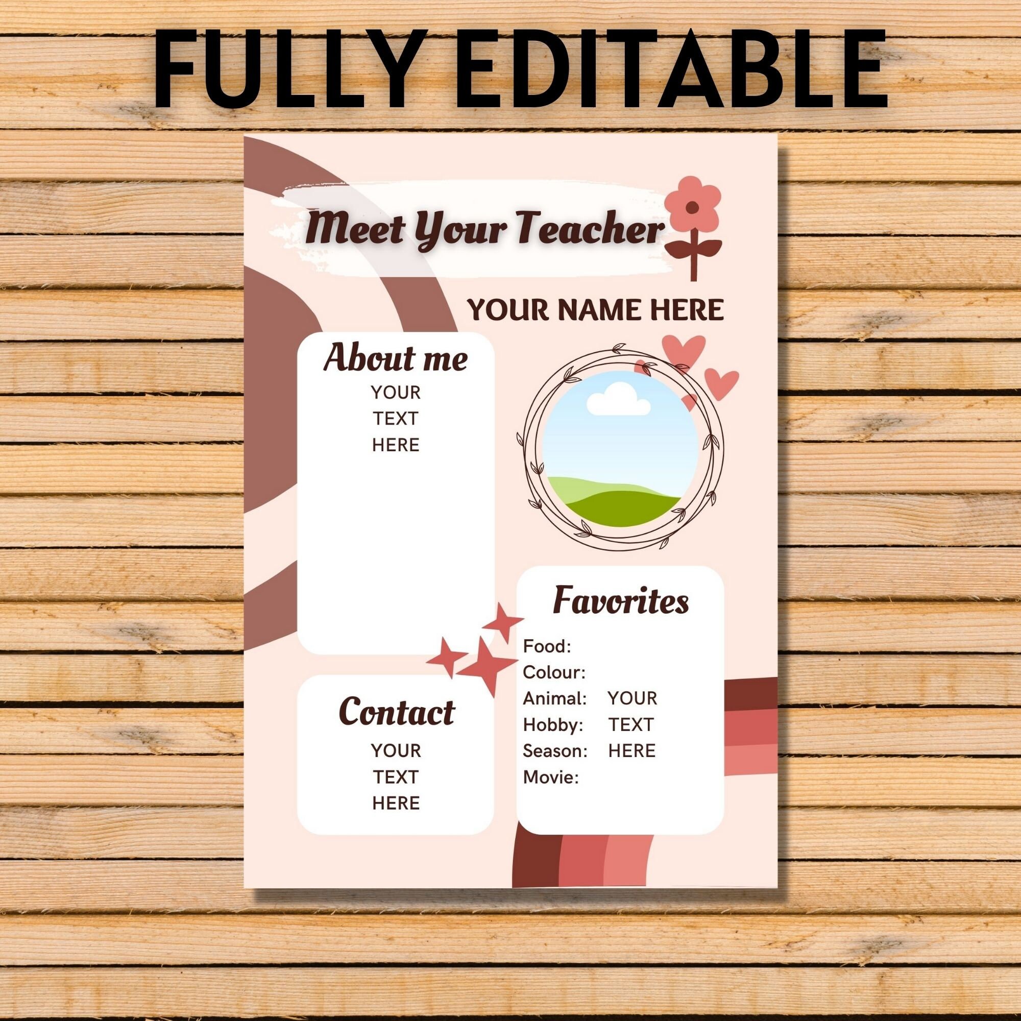 Boho Meet the Teacher EDITABLE Template, Boho Classroom, Back to School ...