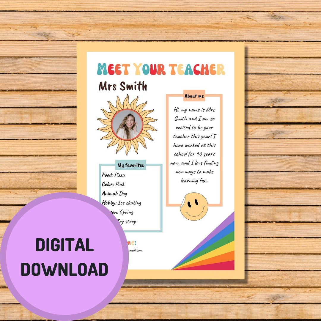 Retro Meet the Teacher EDITABLE Template, Retro Classroom, Back to ...