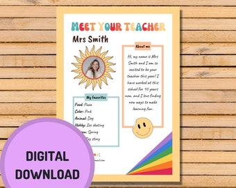 Boho Meet the Teacher EDITABLE Template, Boho Classroom, Back to School ...