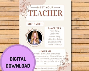 Meet the Teacher Editable Template Back to School Welcome - Etsy