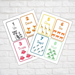 French Numbers Flashcards 1-10, Printable French Flashcards, Language ...
