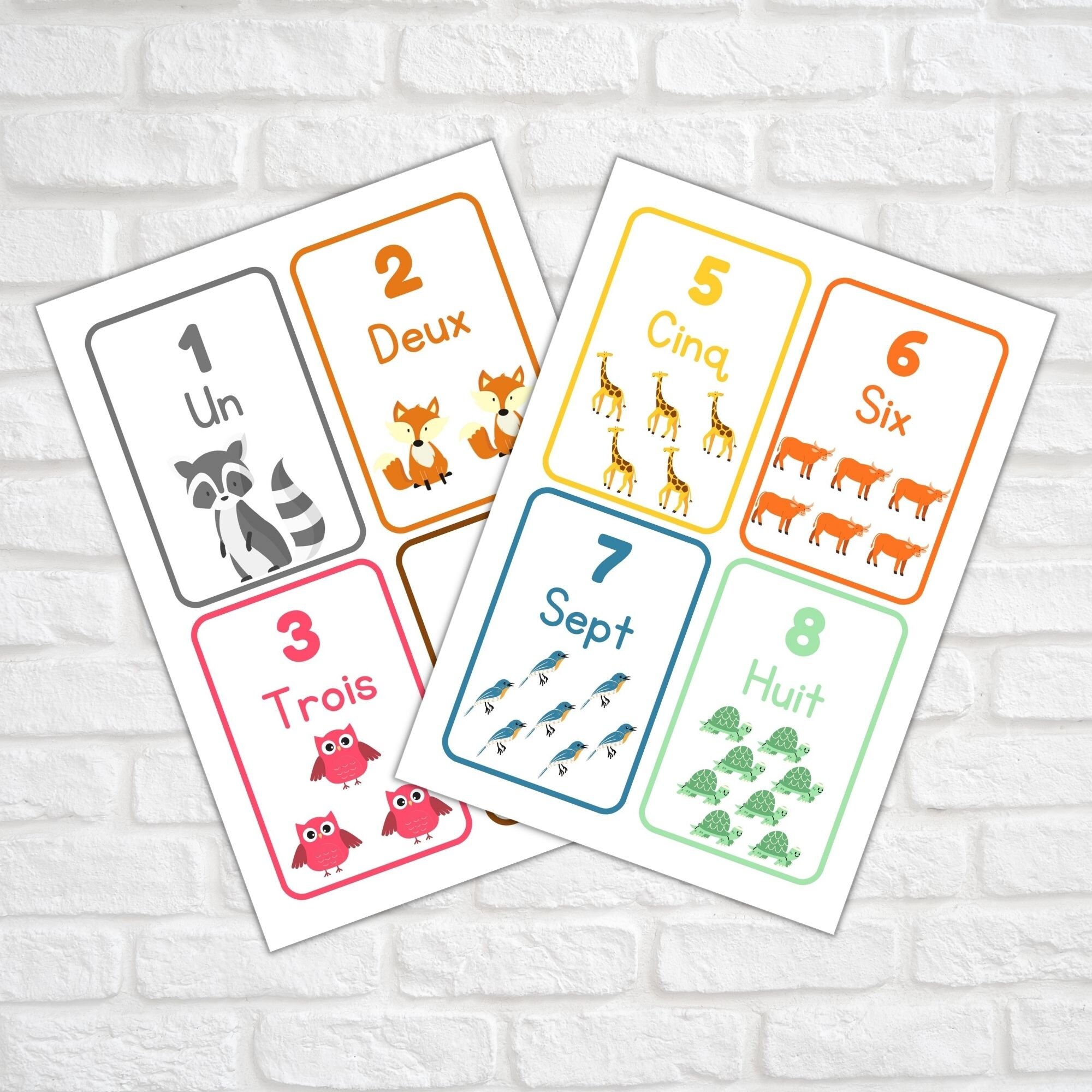 French Numbers Flashcards 1-10, Printable French Flashcards, Language ...