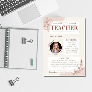 Floral Meet the Teacher EDITABLE Template, Floral Classroom, Back to ...