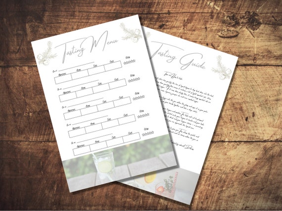 Gin Tasting Score Card Printable Gin Tasting Party Gin - Etsy