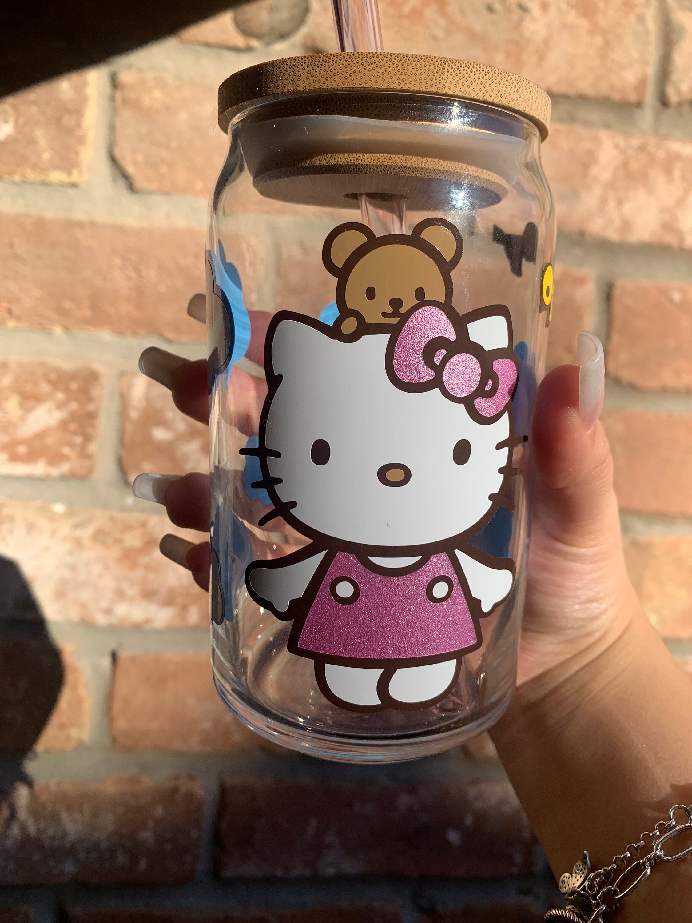 Hello Kitty Glass Cup Kawaii Kitty Glass Cup Cute Kawaii Glass Gifts ...