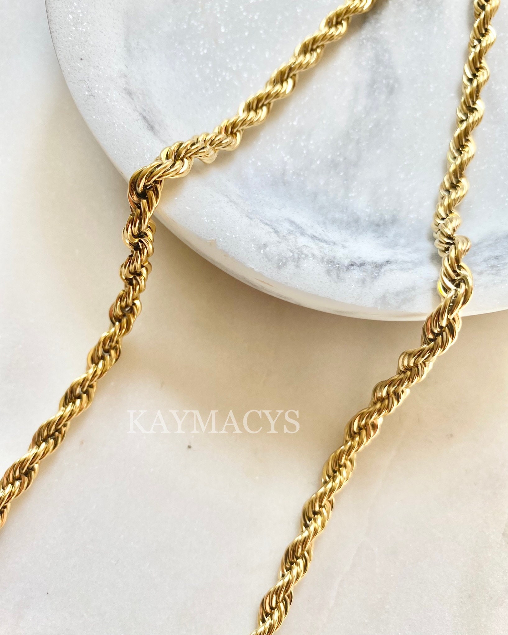 18k Gold Filled Rope Necklace Thick Chain Choker Chunky - Etsy