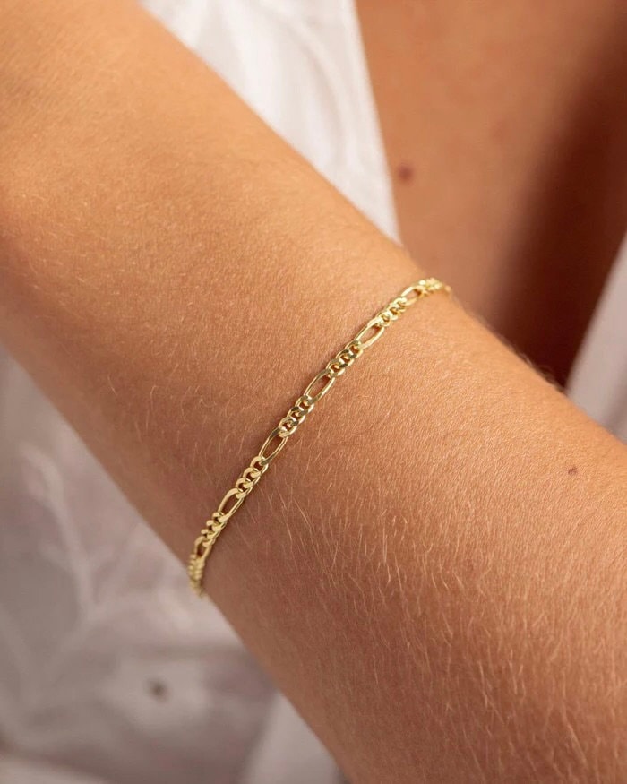 18k Gold Filled Figaro Bracelet Figaro Chain Bracelet Figaro - Etsy