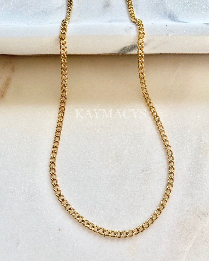 18K Gold Filled Cuban Link Chain Necklace WATERPROOF Chains - Etsy