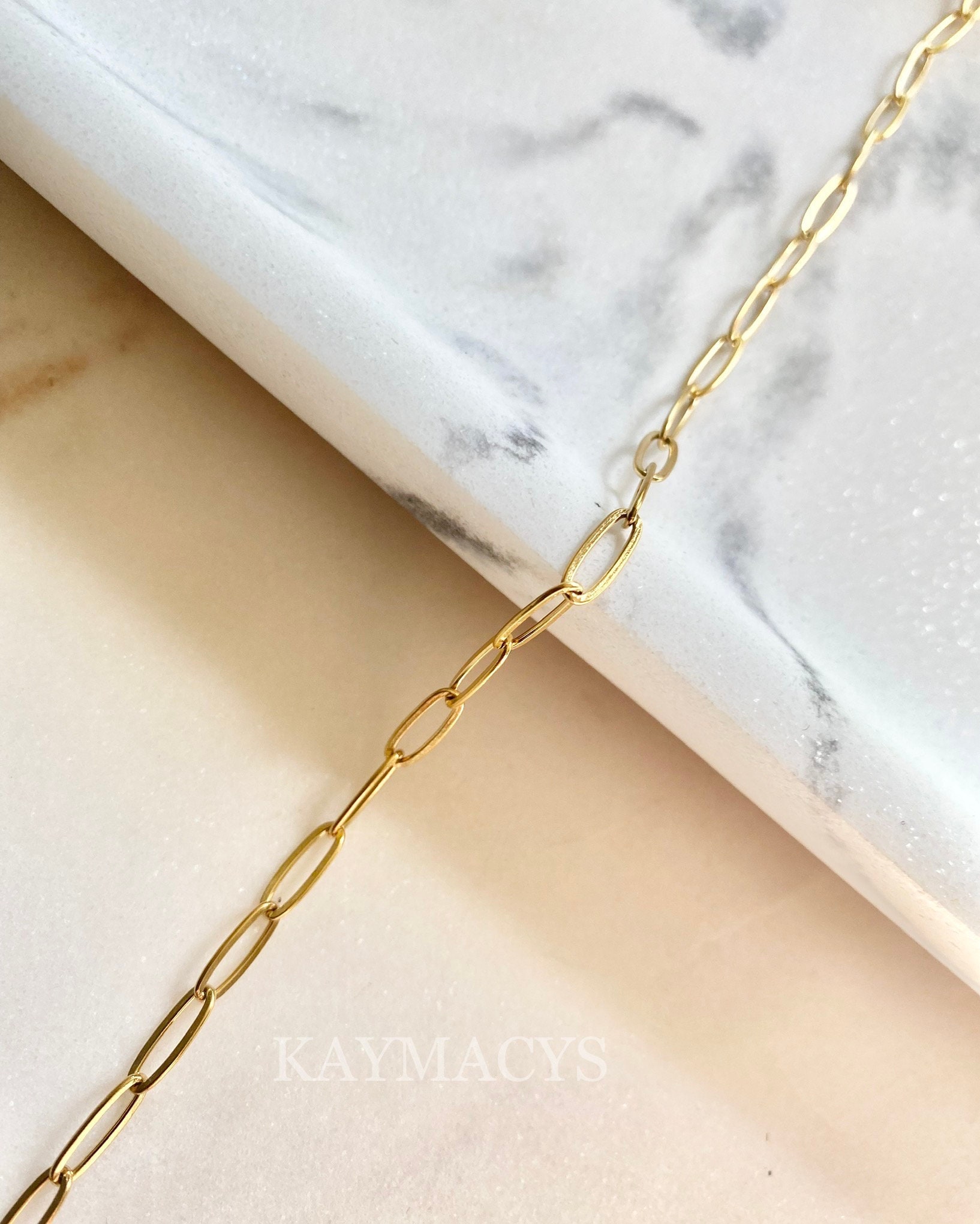18K Gold Filled Paperclip Chain Necklace Gold Paperclip - Etsy