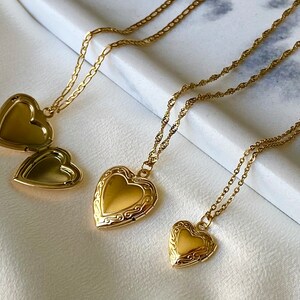 18K Gold Filled Heart Locket Necklace Big Small Heart Locket - Etsy