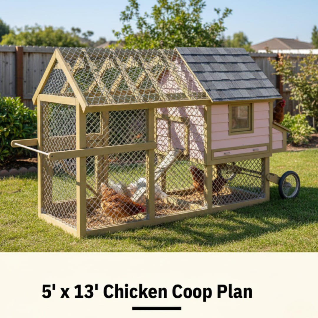 5x13 Chicken Coop Plans PDF | Mobile Chicken Coop With Run | DIY ...