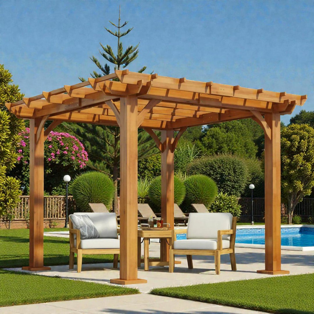 Wooden Pergola Plans PDF | DIY Outdoor Pergola Design | Step-by-step ...
