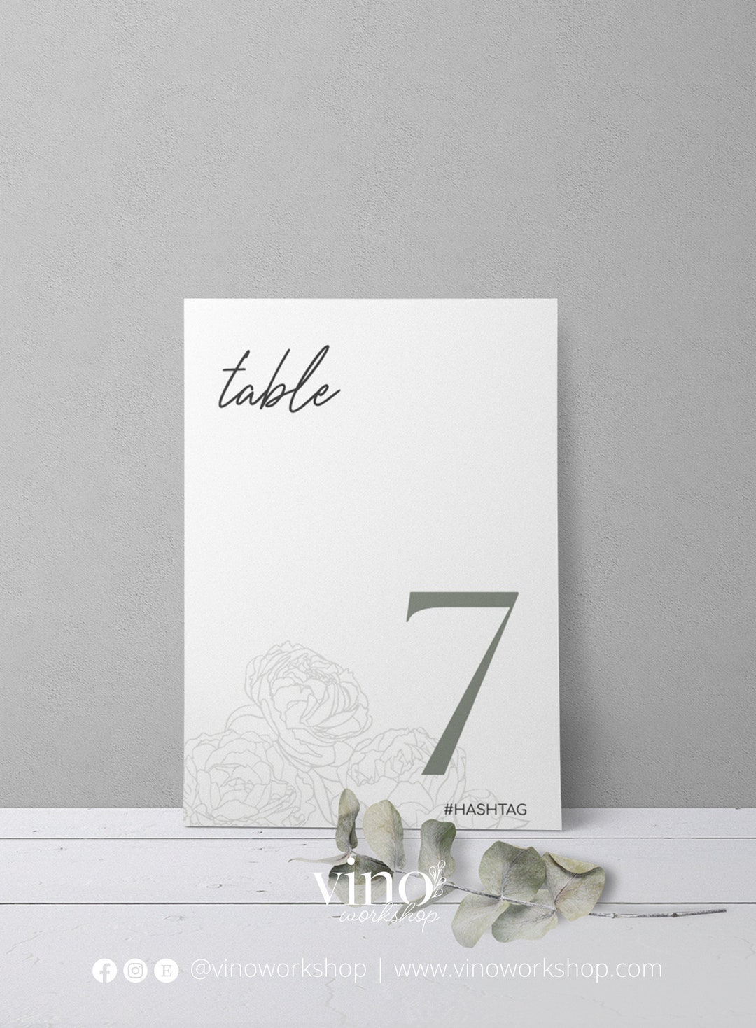 Modern Wedding Table Number Signage With Floral Pattern - Etsy