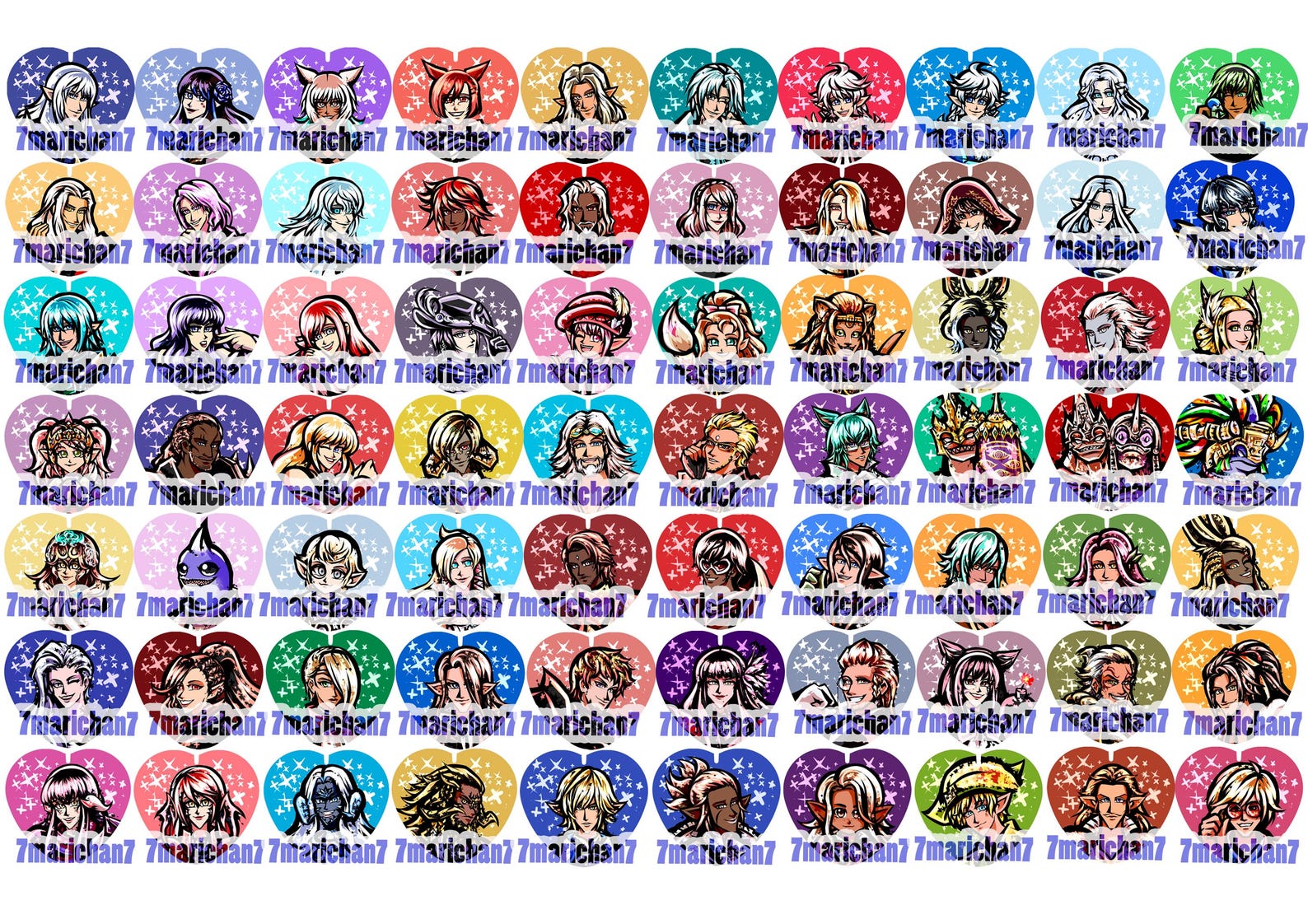 FFXIV Heart Badges - Etsy