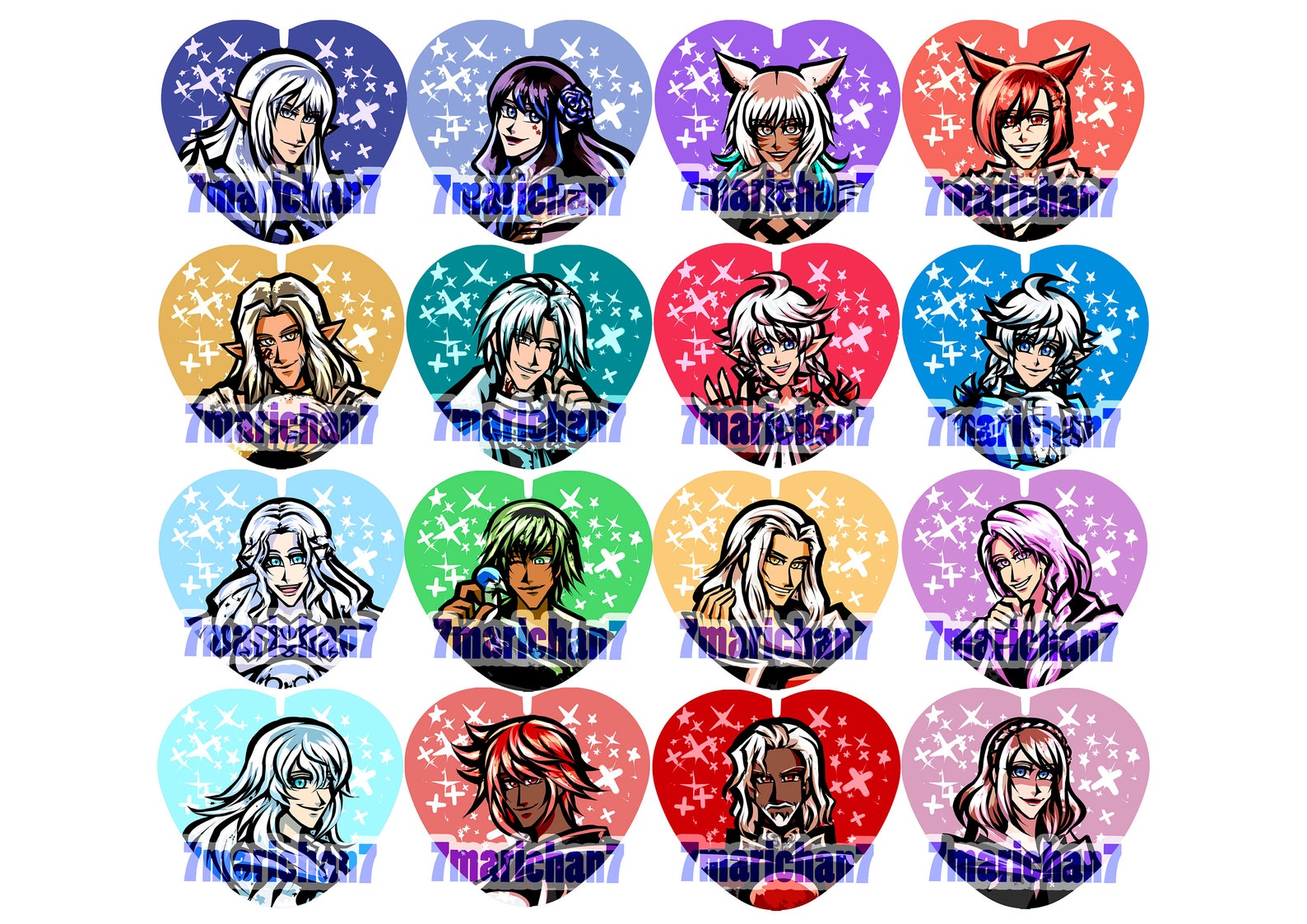 FFXIV Heart Badges - Etsy
