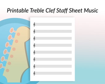 Blank Music Sheet Treble Clef. Digital File - Etsy