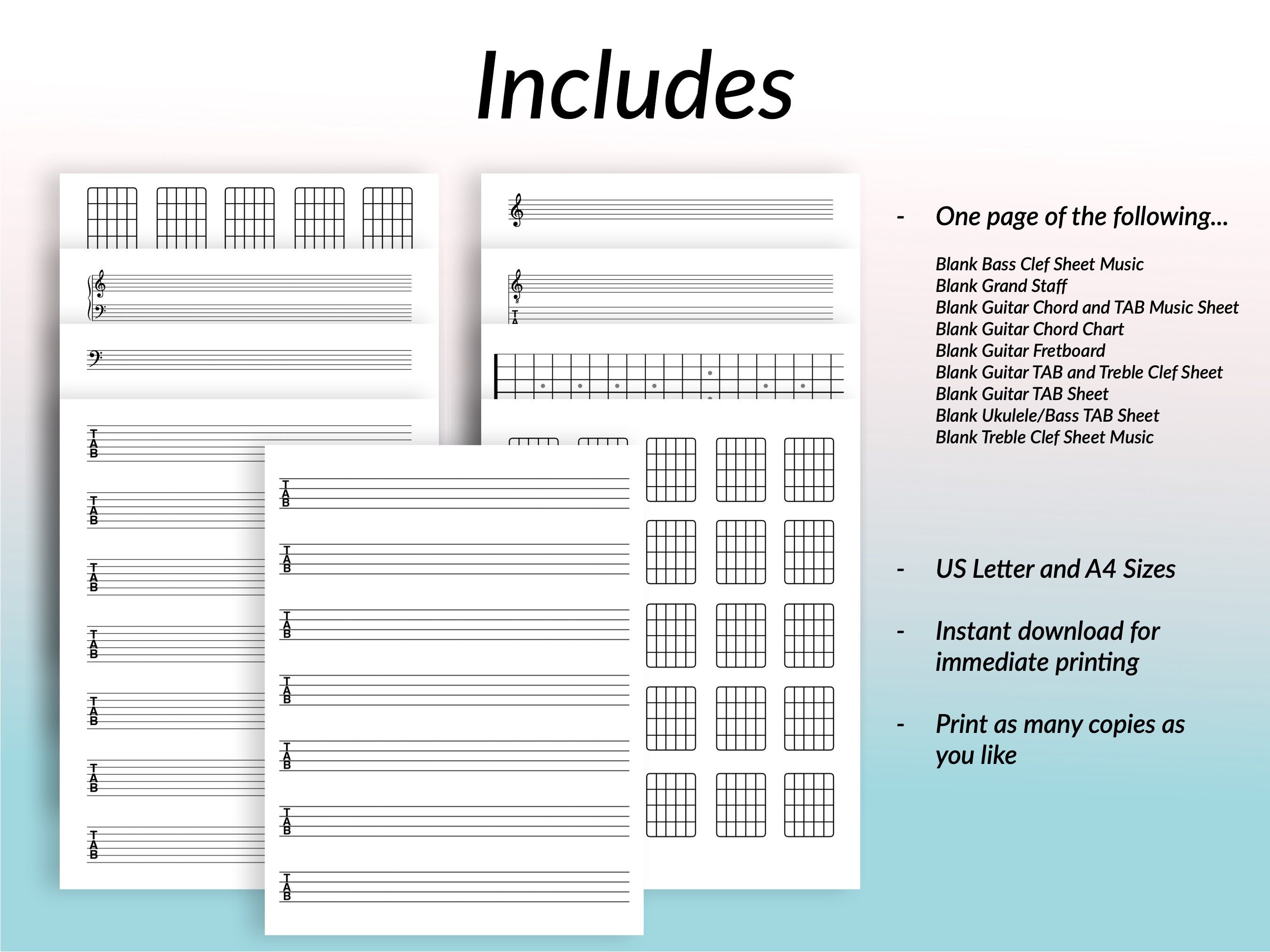 Blank Sheets Bundle - Etsy