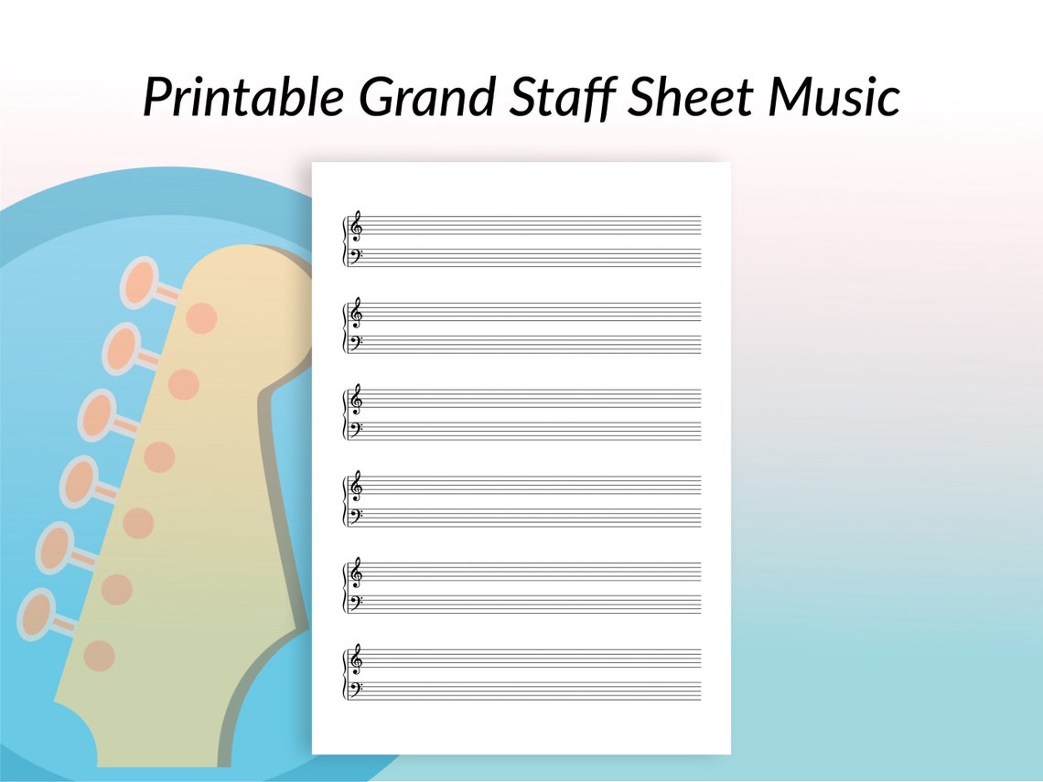 Blank Grand Staff Sheet Music - Etsy