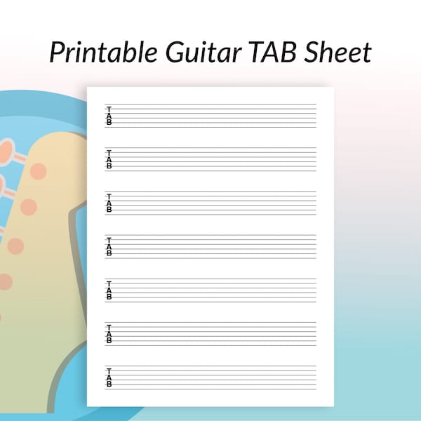 Blank Guitar Tab Sheet - Etsy