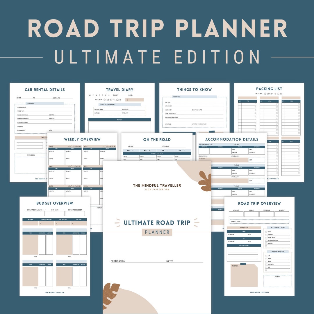 Road Trip Planner Printable, Digital Vacation Journal, Travel Planner ...