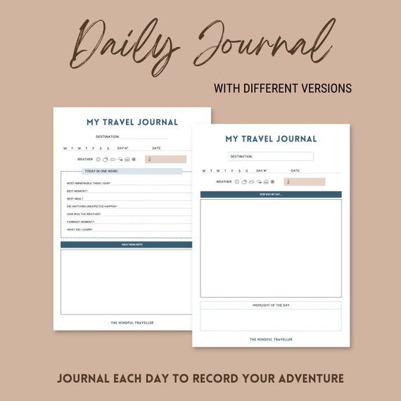 Travel Journal Template Pages