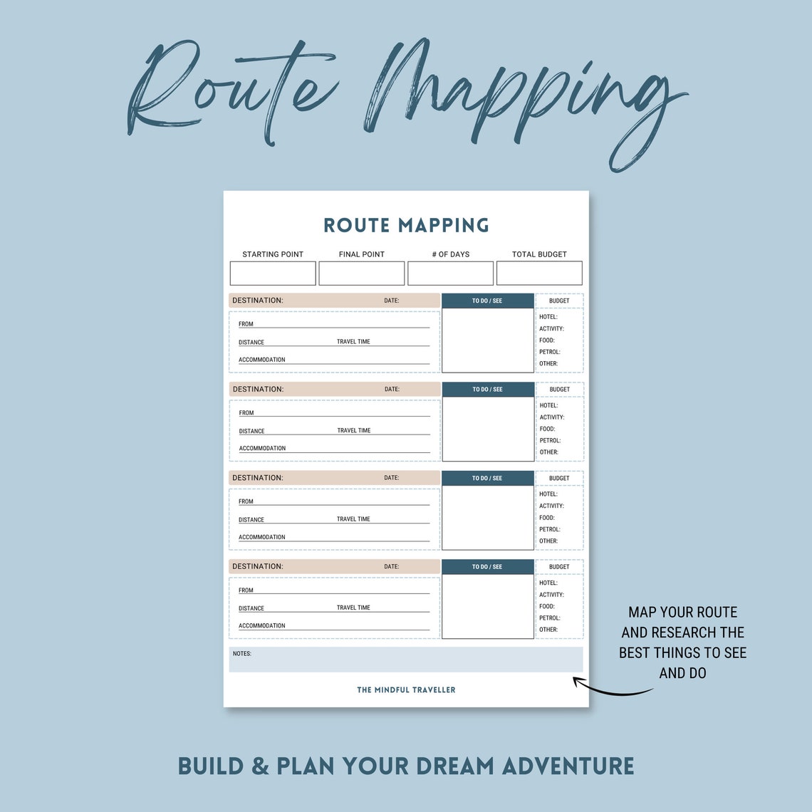 Road Trip Planner Printable, Travel Planner, Digital Vacation Planner ...