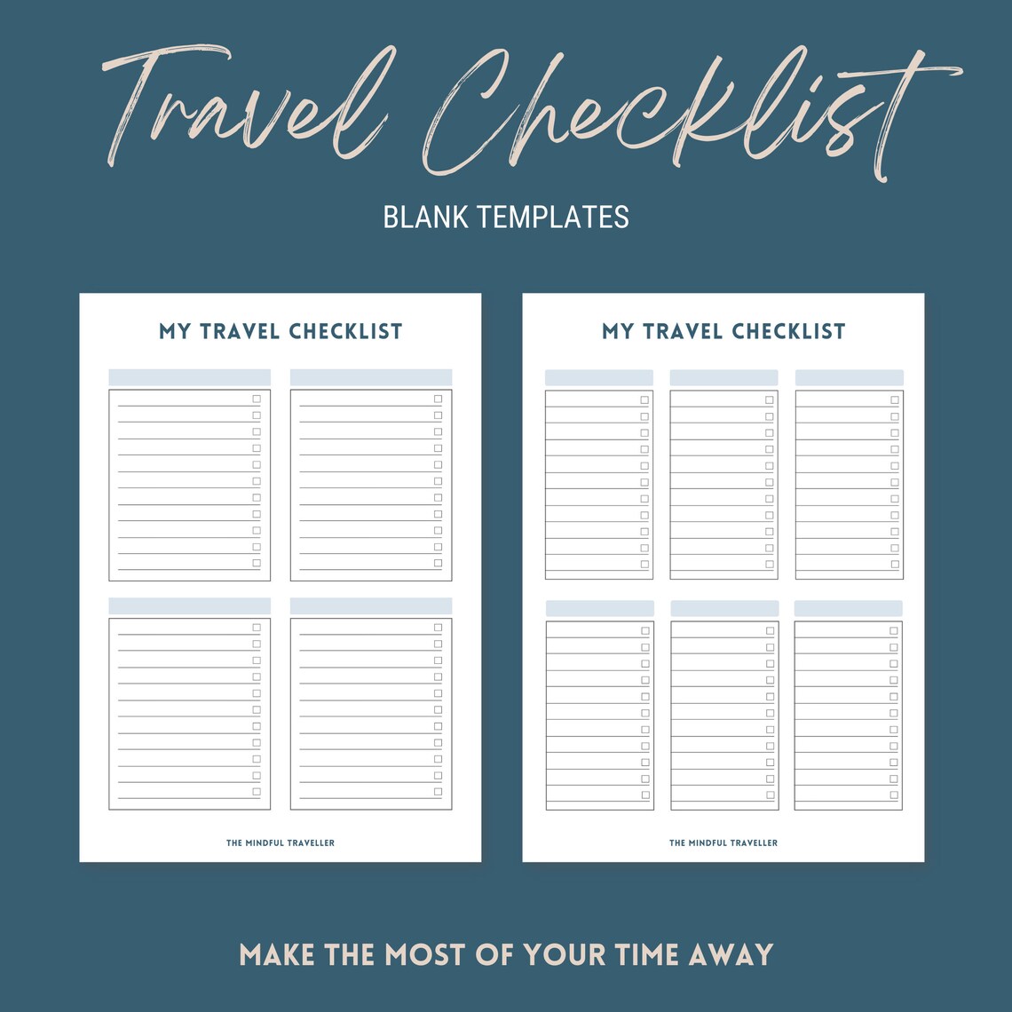 Travel Checklist Printable Digital Vacation Planner Holiday - Etsy