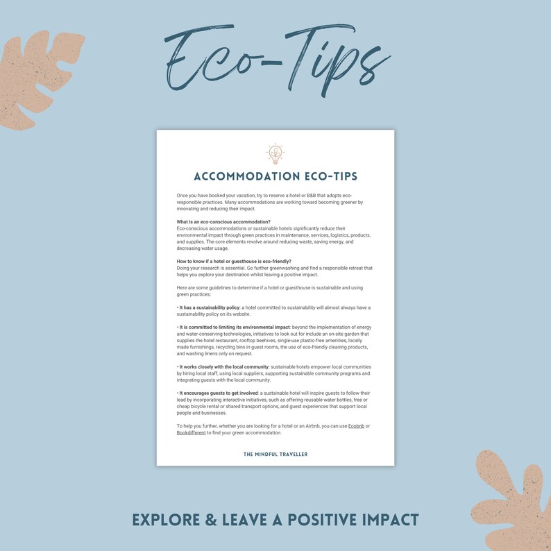 Accommodation Planner Printable, Digital Travel Itinerary ...