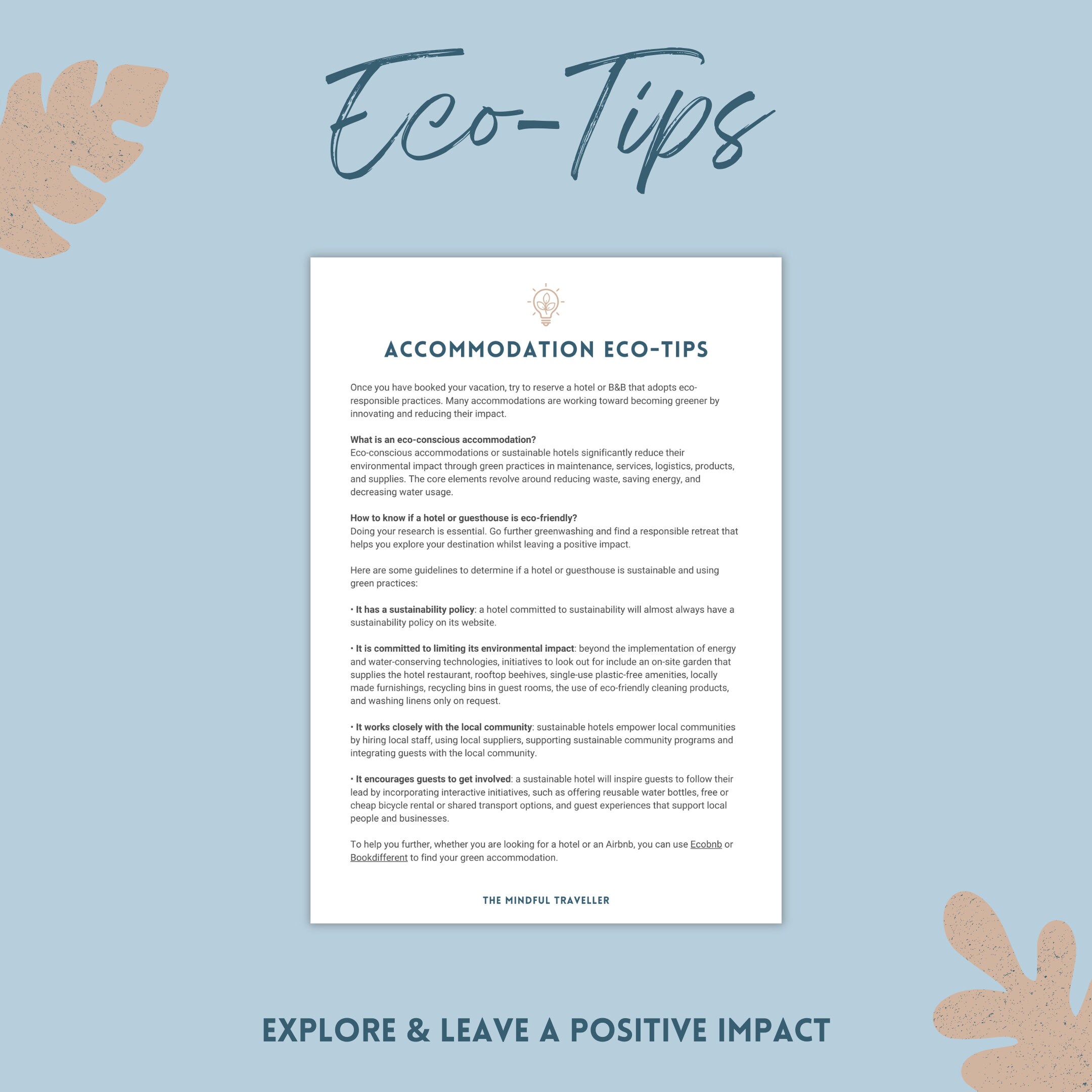 Accommodation Planner Printable, Digital Travel Itinerary ...