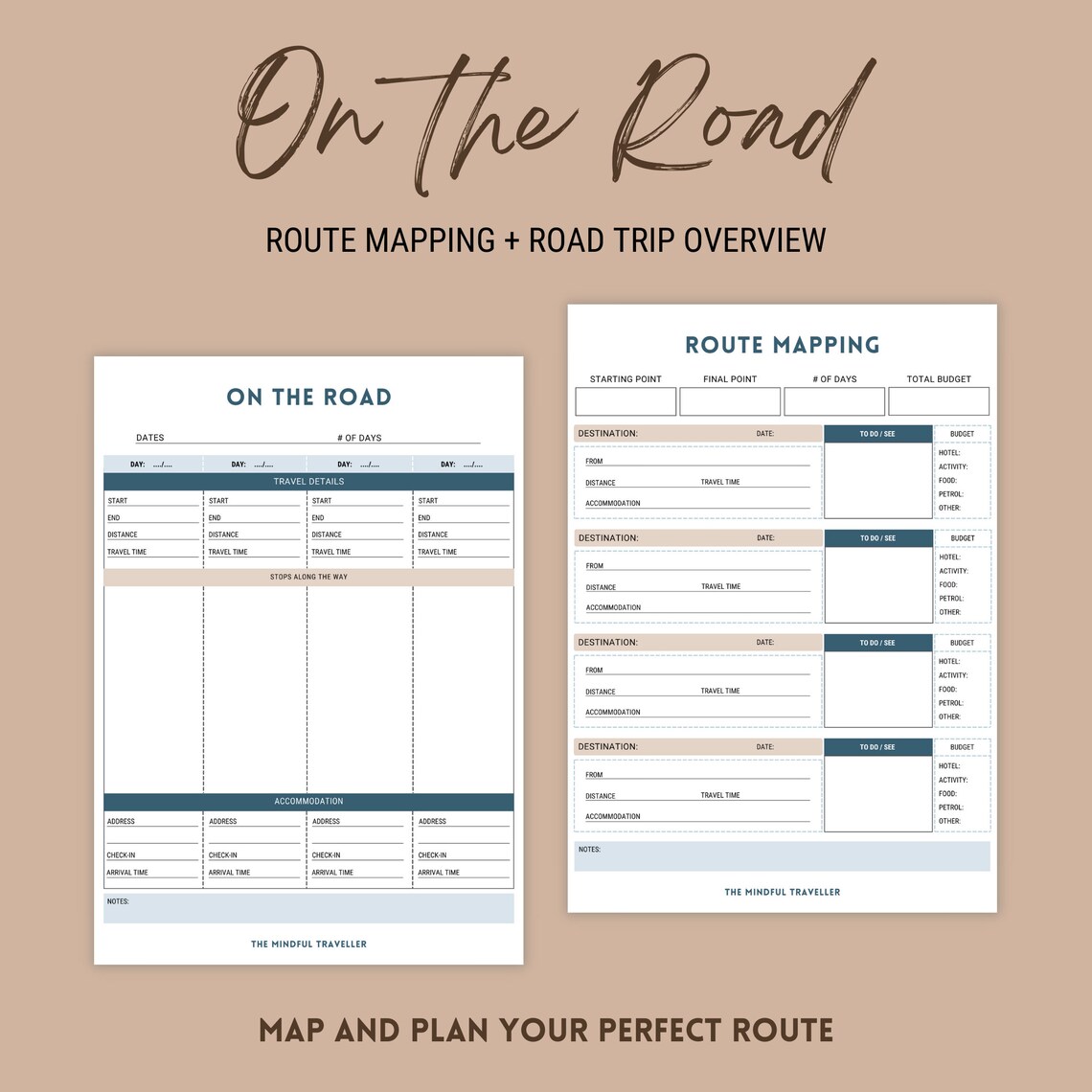 Road Trip Planner Printable, Travel Planner, Trip Itinerary Template ...