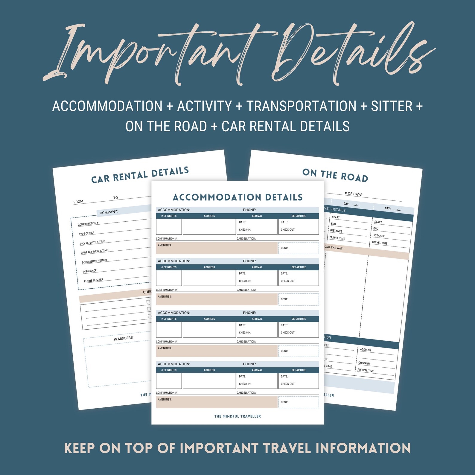 Road Trip Planner Printable, Digital Vacation Journal, Travel Planner ...