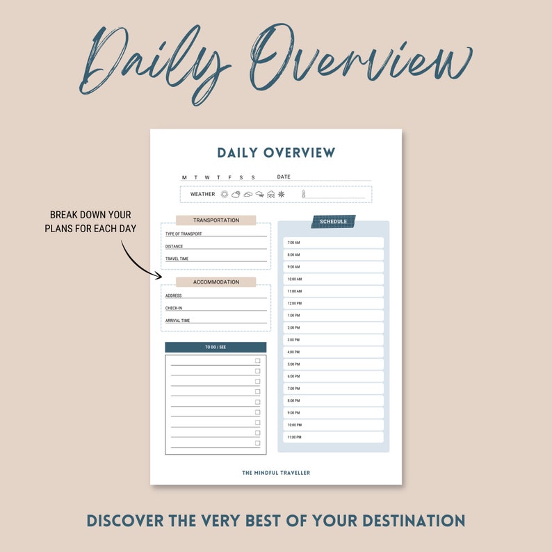 Backpacking Trip Planner Printable, Travel Planner, Digital Vacation ...