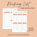 Beach Packing List, Editable Canva Template, Digital Summer Vacation ...