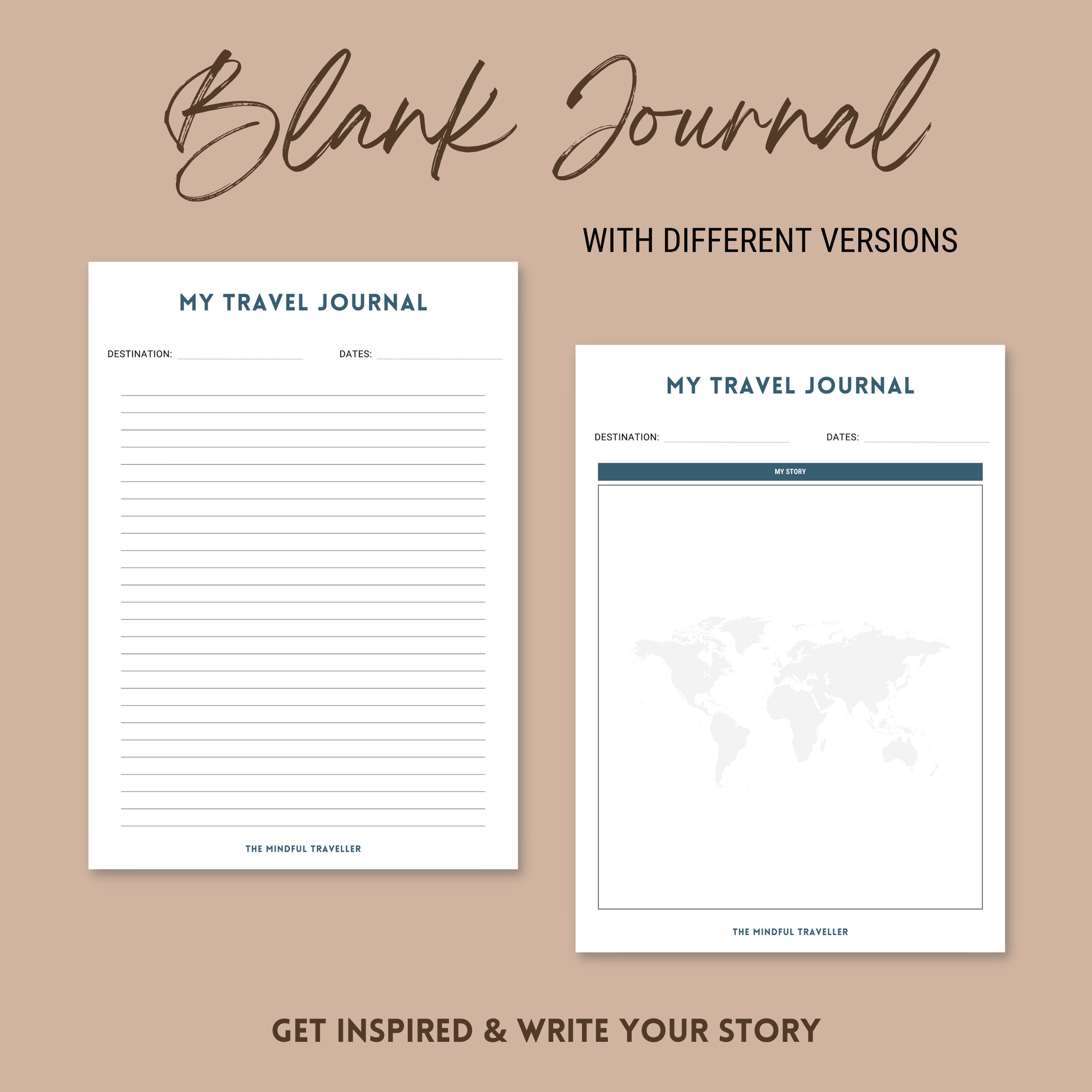 Travel Journal Printable Pages, Digital Vacation Journal, Holiday ...