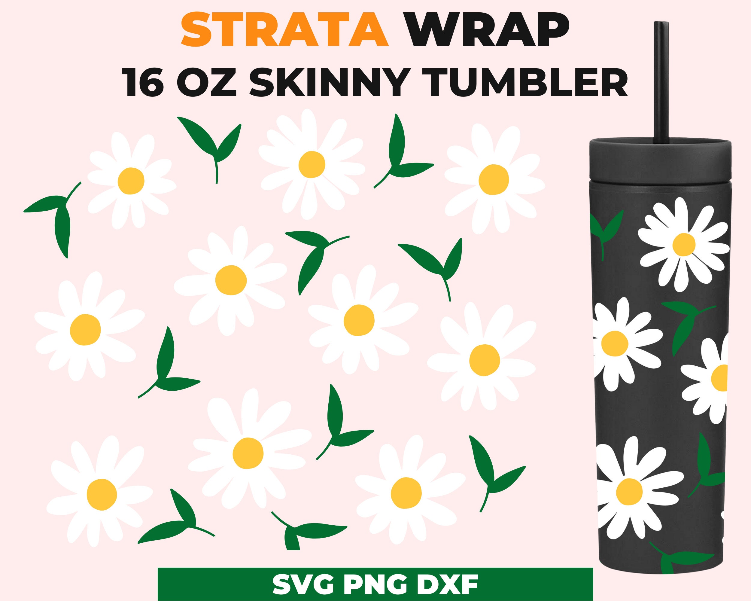 Strata Skinny Full Wrap SVG Daisy Strata Cup SVG Camomile - Etsy